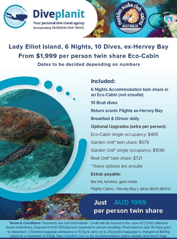 Special Club Dive – Lady Elliot Trip, May 2021 (Domestic Travel ...